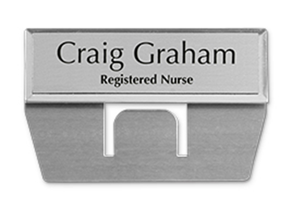 DrawingBoard - Engraved Metallic Pocket Badge - 1" x 3", Silver