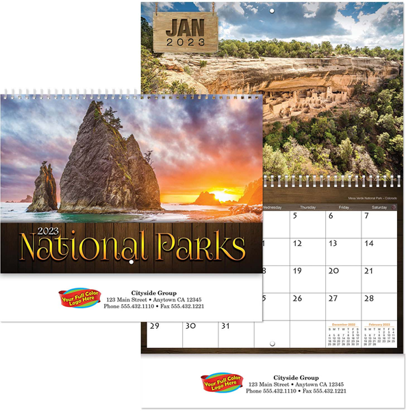 DrawingBoard - Full Color National Parks Spiral Wall Calendar