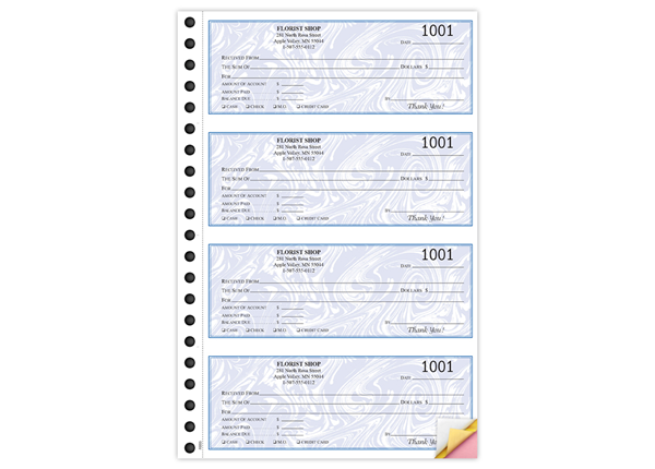 DrawingBoard - 6-7/8" X 2-3/4" Spiral Bound Carbonless Receipt Book, 3 Part