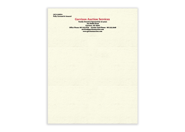 DrawingBoard - Two Standard Spot Color Letterhead - Raised Print