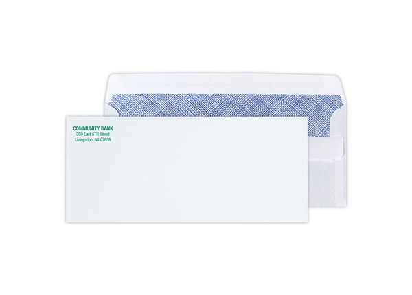 DrawingBoard - #10 Regular Security White Wove 24 lb. Envelope, Selfseal -Spot Color, Raised Print