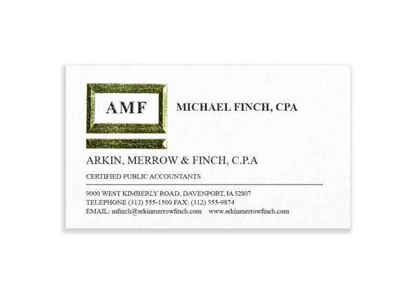 DrawingBoard - Spot Color Raised Ink Foil Embossed Business Card